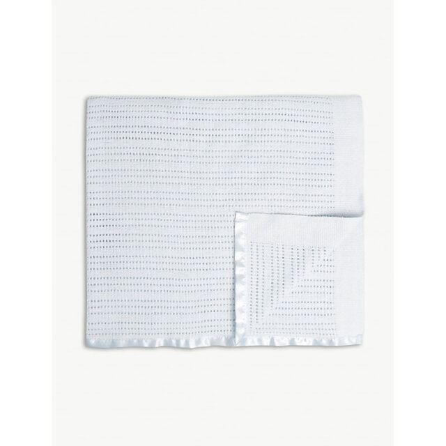 The Little White Company Satin-Edged Cellular Cotton Baby Blanket by ...