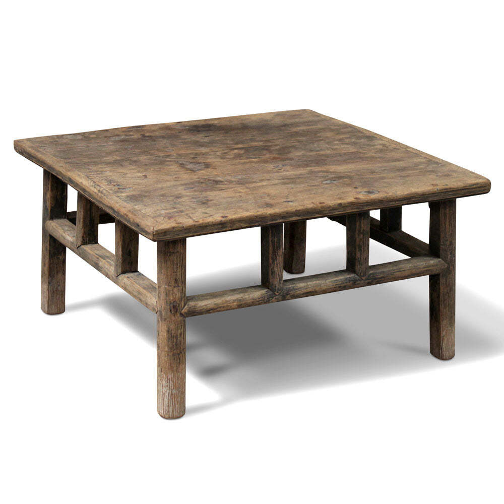 Antique Elm Square Low Table by Shimu | ufurnish.com