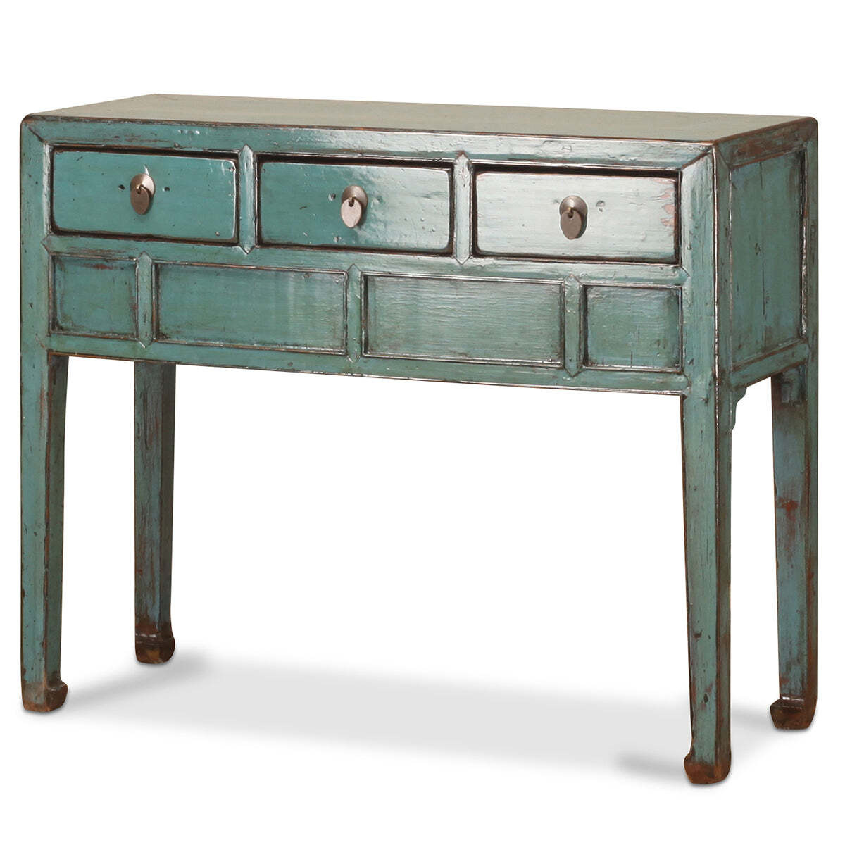 Blue Lacquer Console with Drawers by Shimu | ufurnish.com