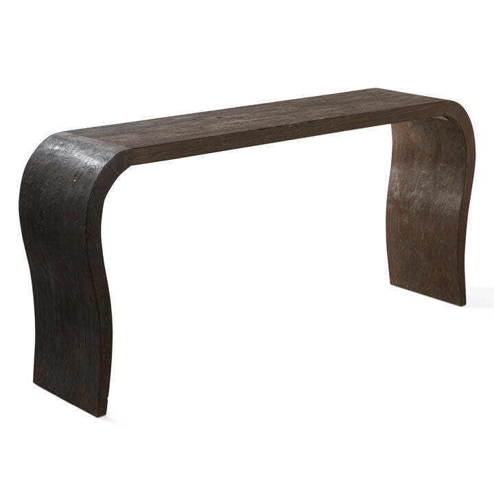 Curved Console Table, Chocolate by Shimu | ufurnish.com