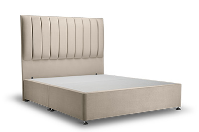 Hebden Bed Vanilla - Double / Electric Ottoman / Dark Wood by Simba ...