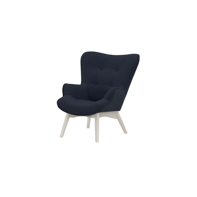 Ducon Mini Children's Wingback Chair, navy blue, Leg colour: white by ...