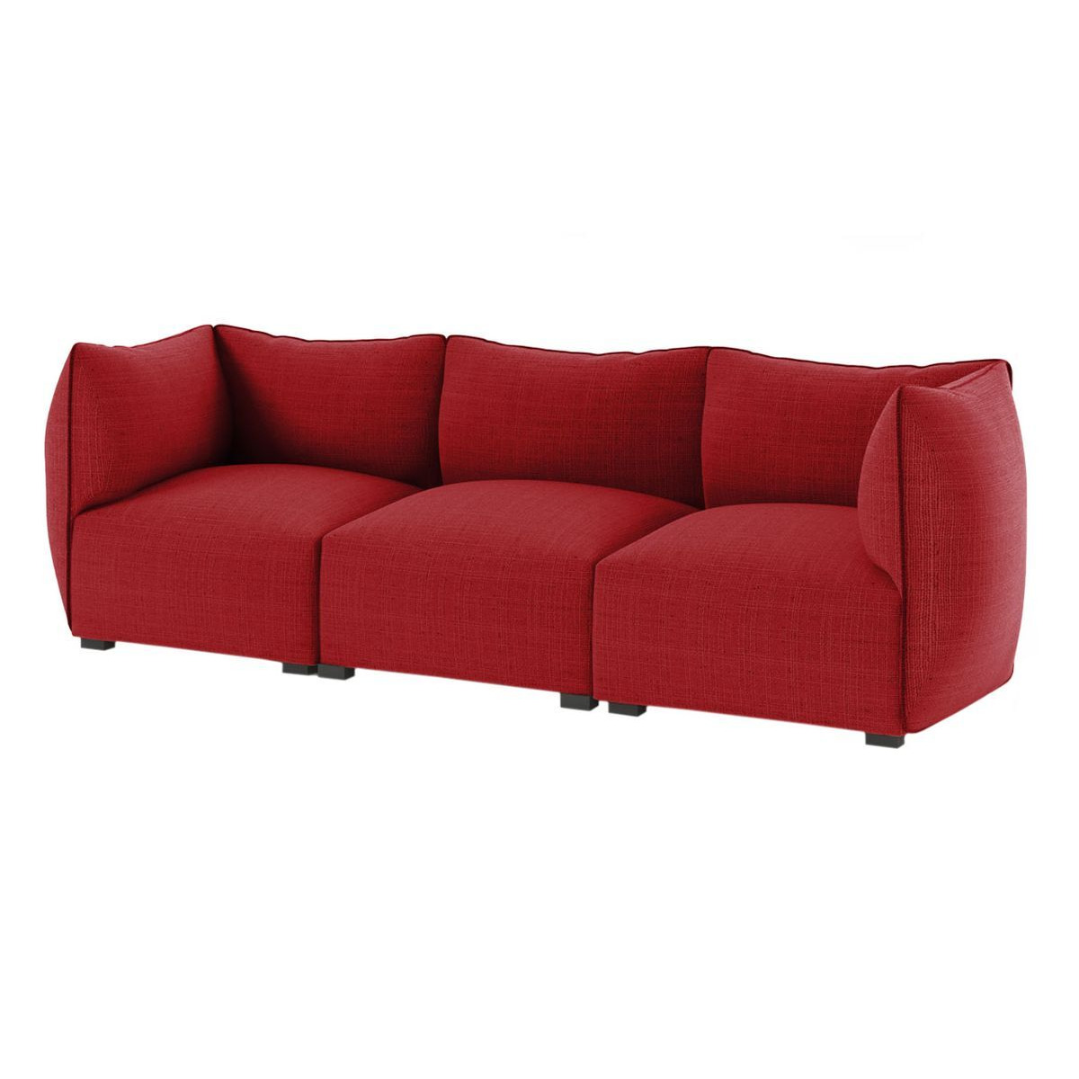 Puzzle 3 Seater Modular Sofa, red by SLF24 | ufurnish.com