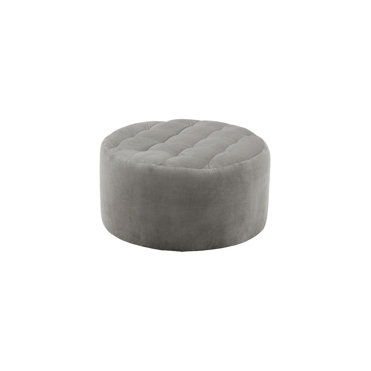 Flair Medium Round Pouffe with Stitching, silver by SLF24 | ufurnish.com