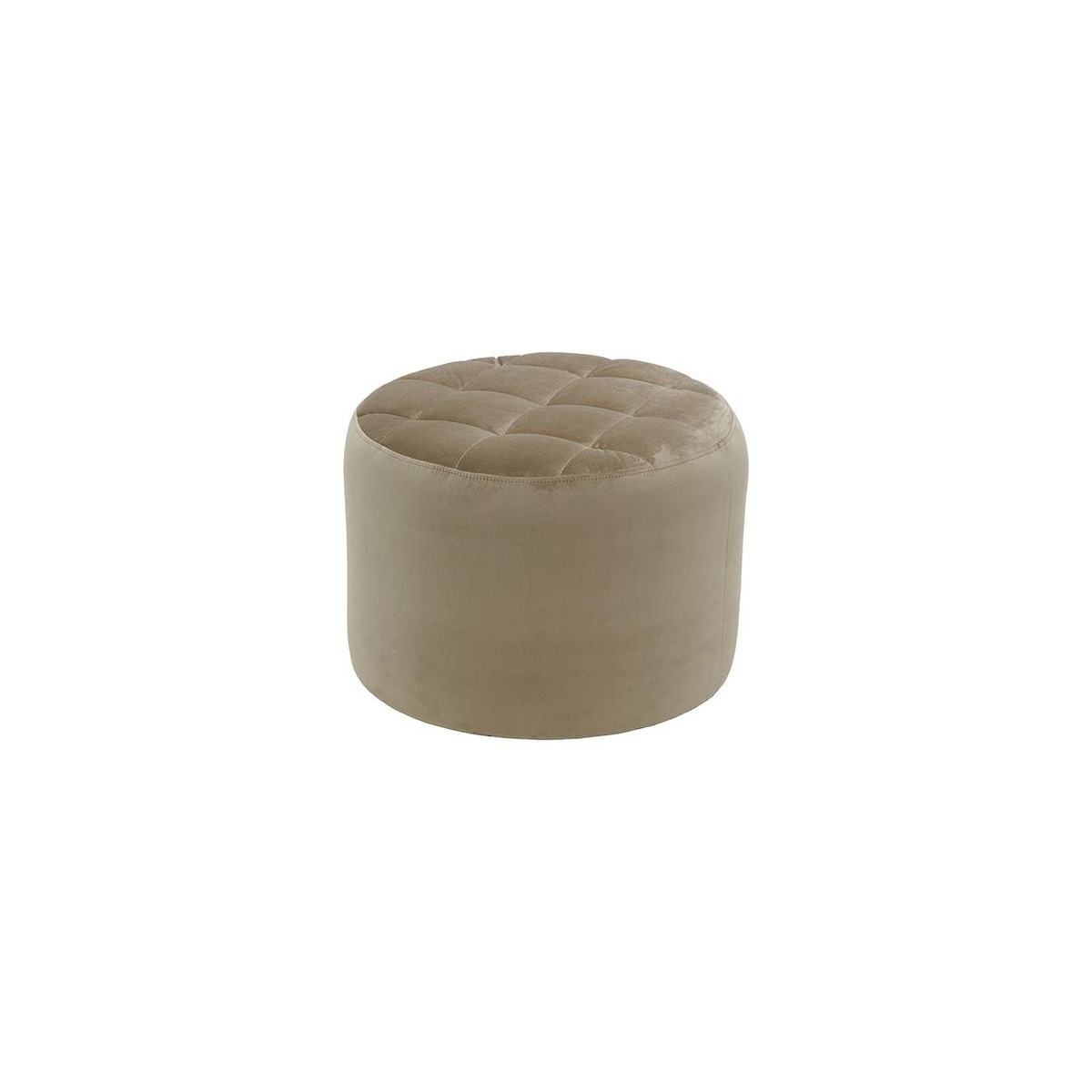 Flair Small Round Pouffe with Stitching, mink by SLF24 | ufurnish.com
