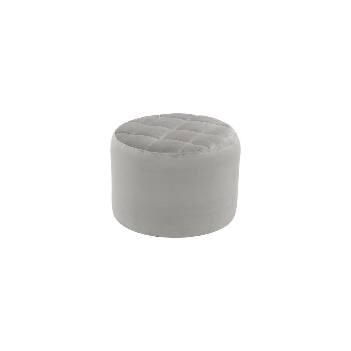 Flair Small Round Pouffe with Stitching, silver by SLF24 | ufurnish.com