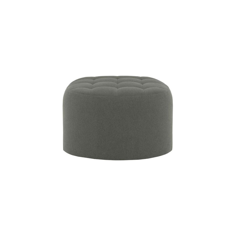 Flair Small Round Pouffe with Stitching, dark green by SLF24 | ufurnish.com