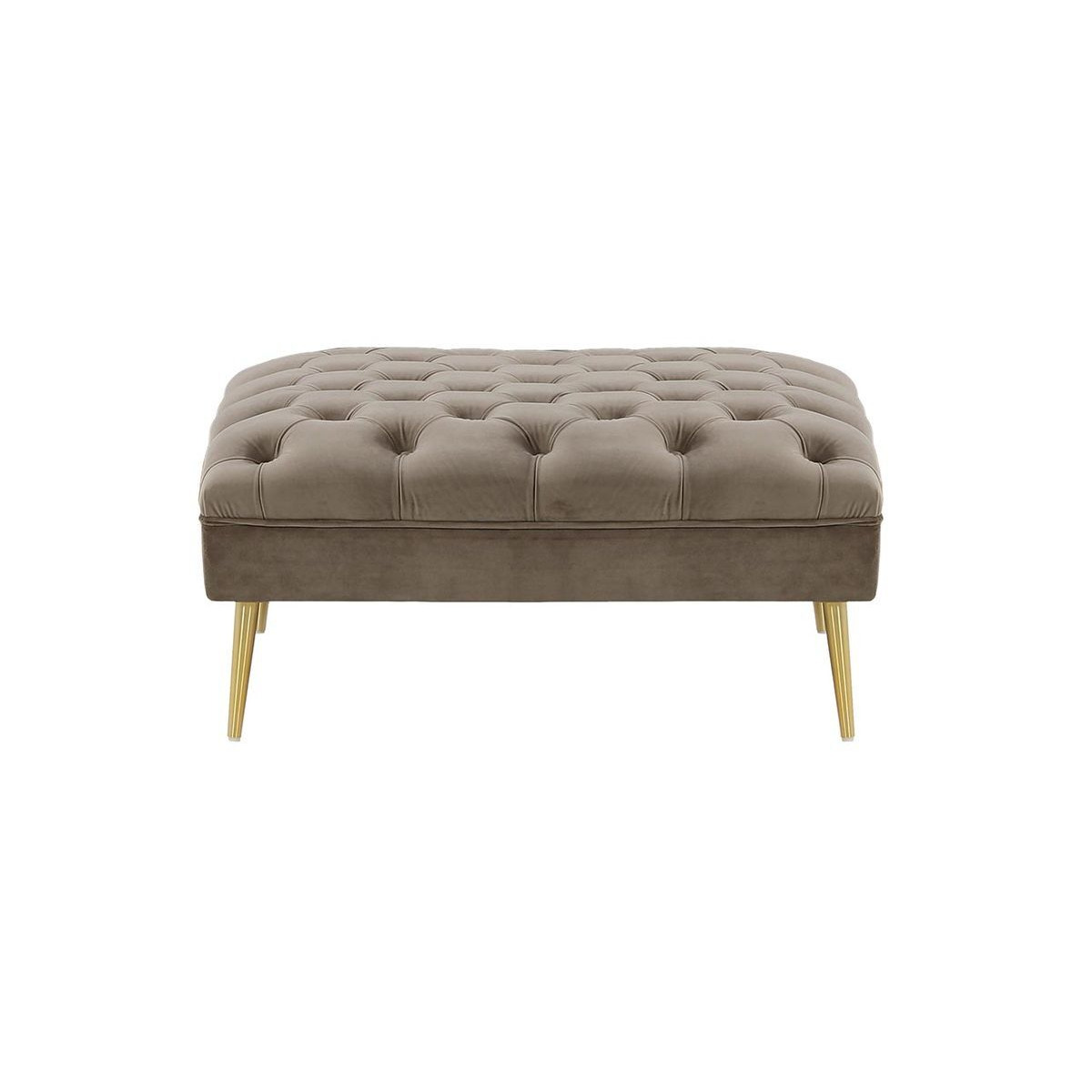 Chesterfield Modern Footstool, grey, Leg colour: gold metal by SLF24 ...