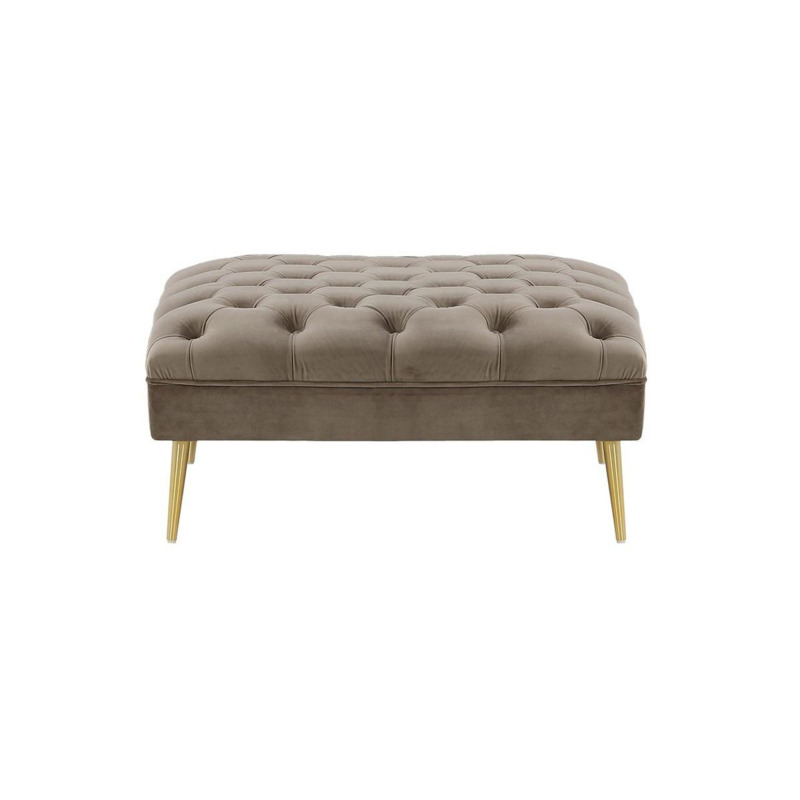 Chesterfield Modern Footstool, grey, Leg colour: gold metal by SLF24 ...