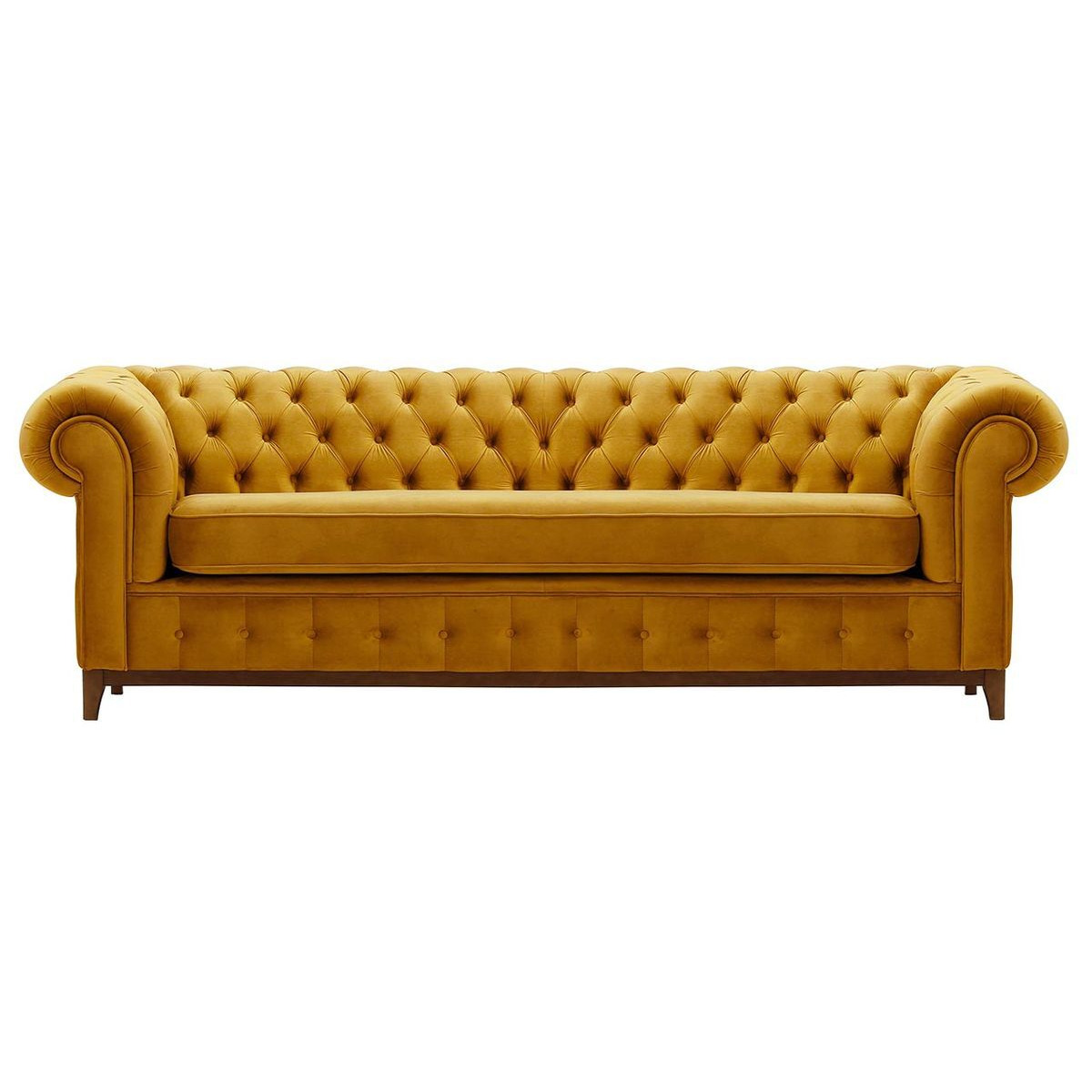 Chesterfield Grand 3 Seater Sofa, mustard, Leg colour: aveo by SLF24 ...