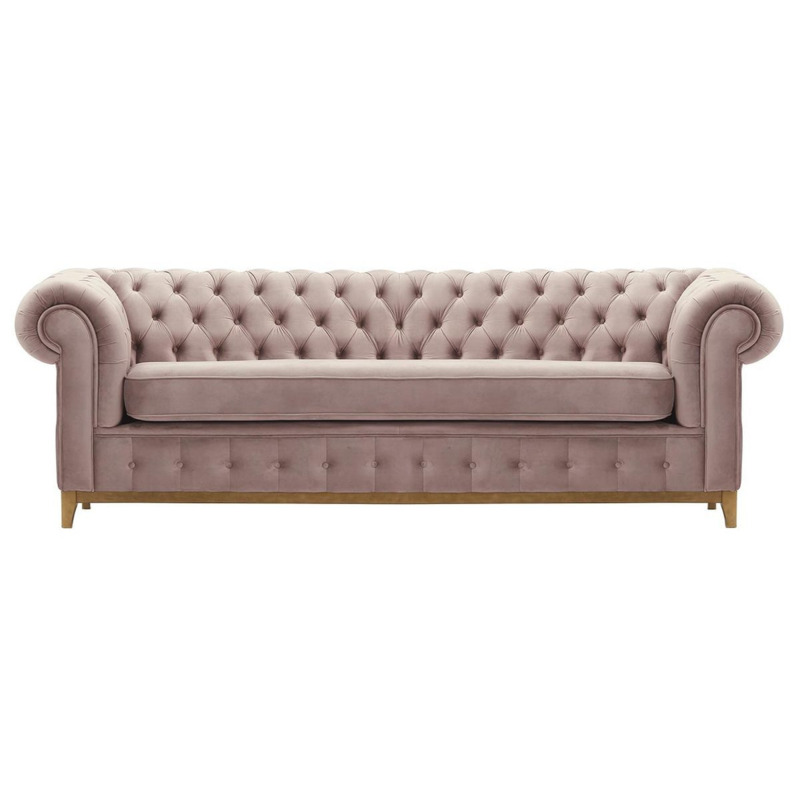 Chesterfield Grand 3 Seater Sofa, lilac, Leg colour: like oak by SLF24 ...