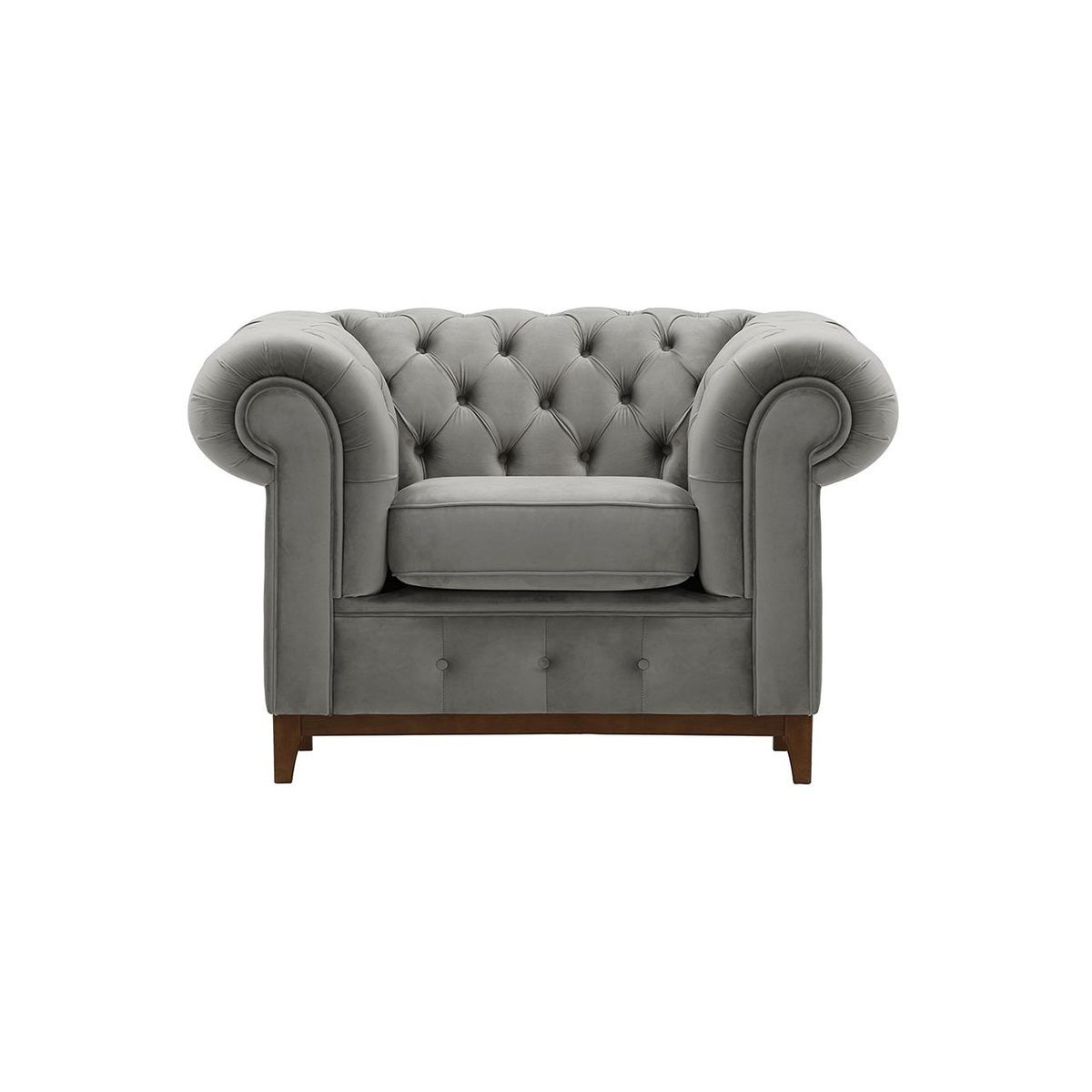 Chesterfield Grand Armchair, silver, Leg colour: dark oak by SLF24 ...