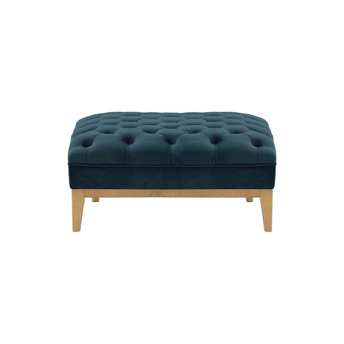 Chesterfield Modern Footstool Wood, blue, Leg colour: like oak by SLF24 ...