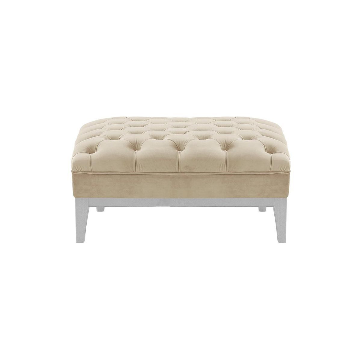Chesterfield Modern Footstool Wood, light beige, Leg colour: white by ...