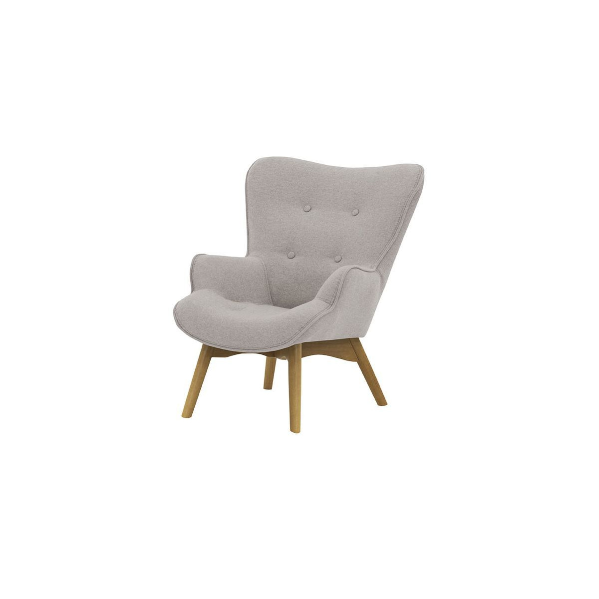 Ducon Mini Children's Wingback Chair, light grey, Leg colour: like oak ...