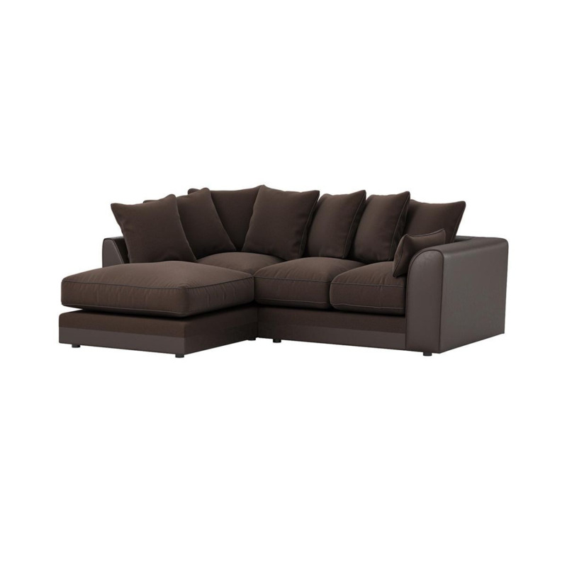 Dillon Left Hand Corner Sofa, brown by SLF24 | ufurnish.com
