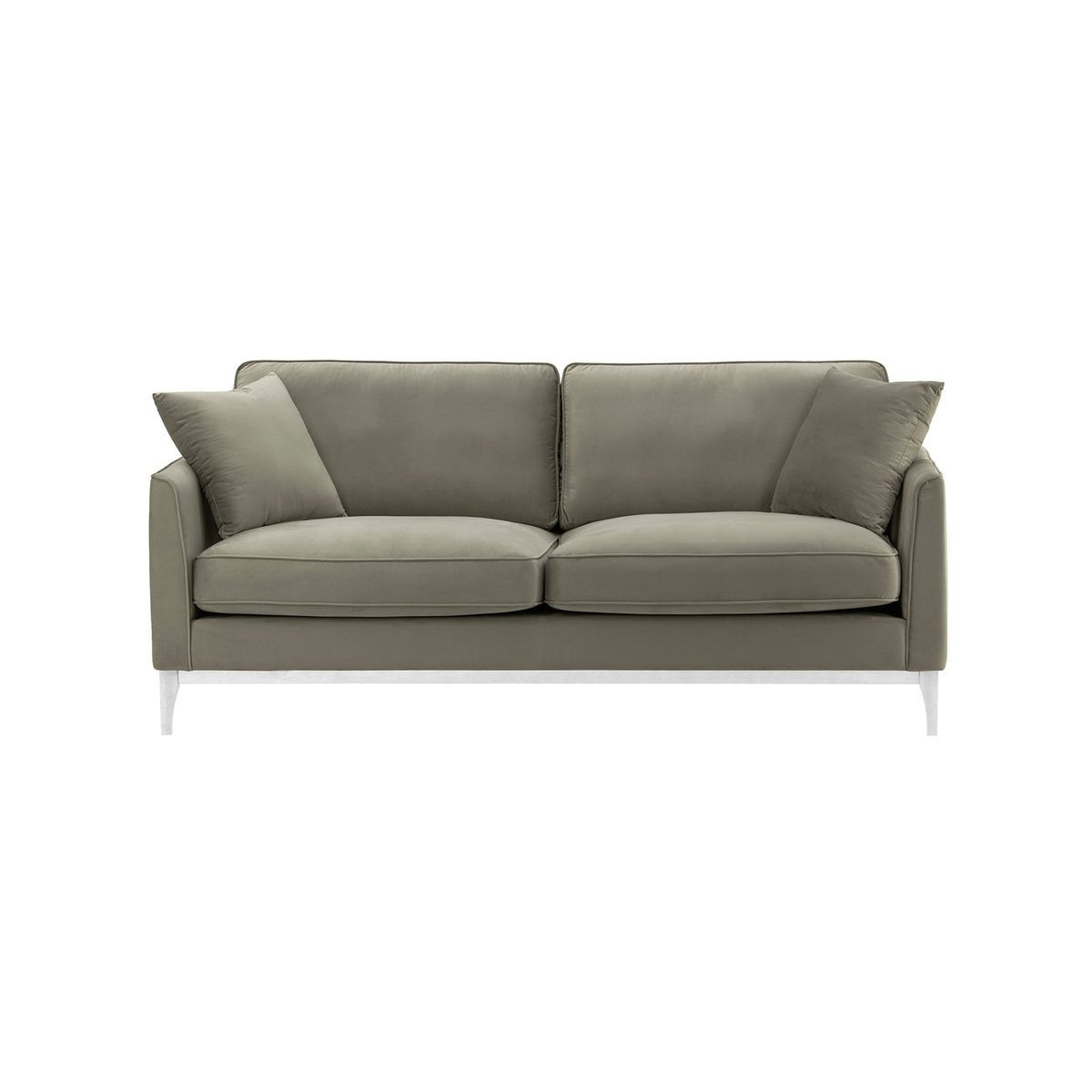 Linara 3 Seater Sofa, grey, Leg colour: white by SLF24 | ufurnish.com