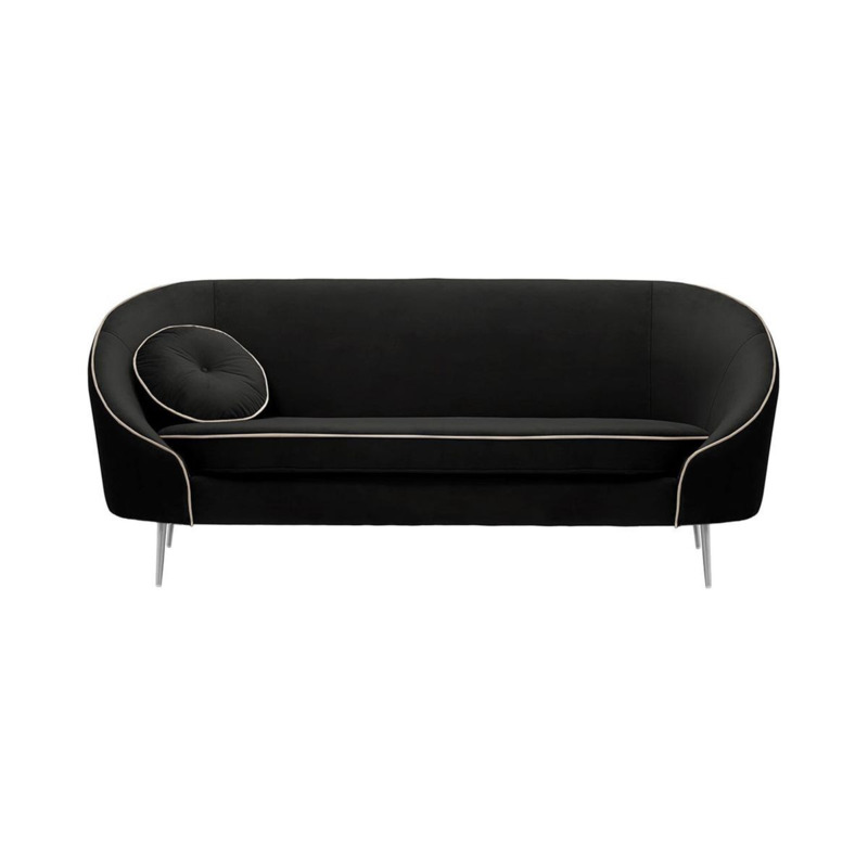 Kooper 3 Seater Sofa, black, Leg colour: chrome metal by SLF24 ...