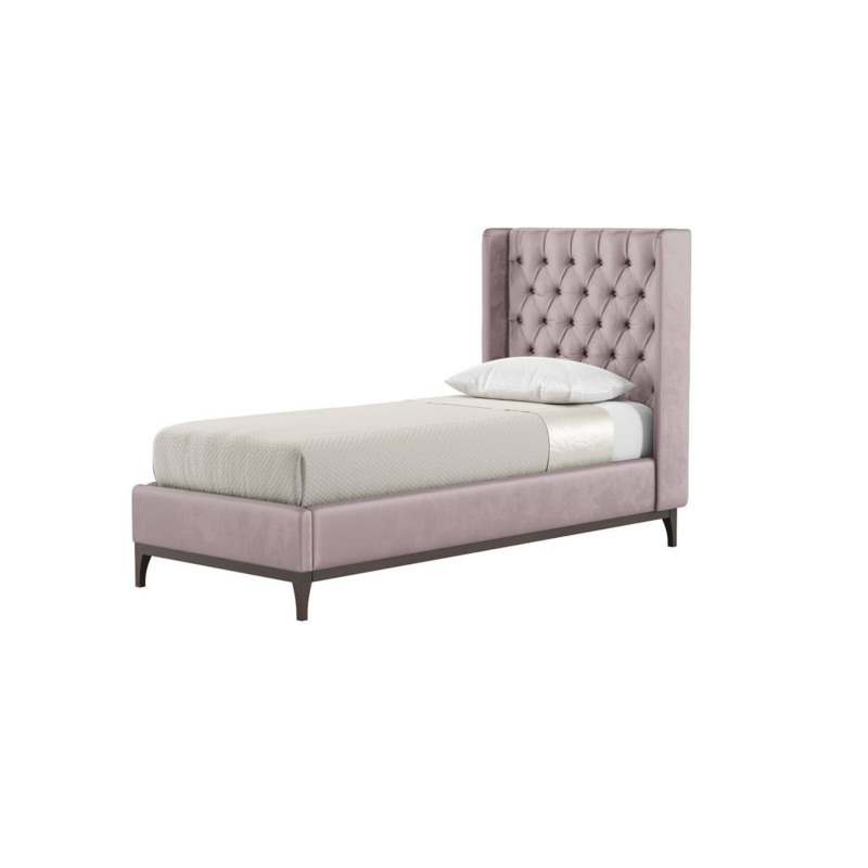 Marlon 3ft Single Bed Frame with luxury deep button quilted wing ...