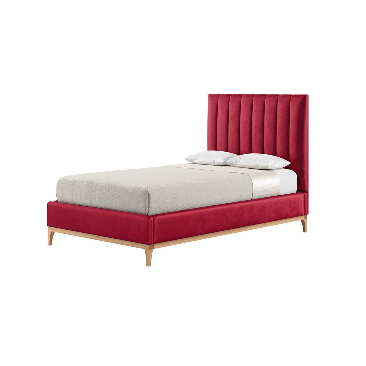 Reese 4ft Small Double Bed Frame with fluted vertical stitch headboard ...