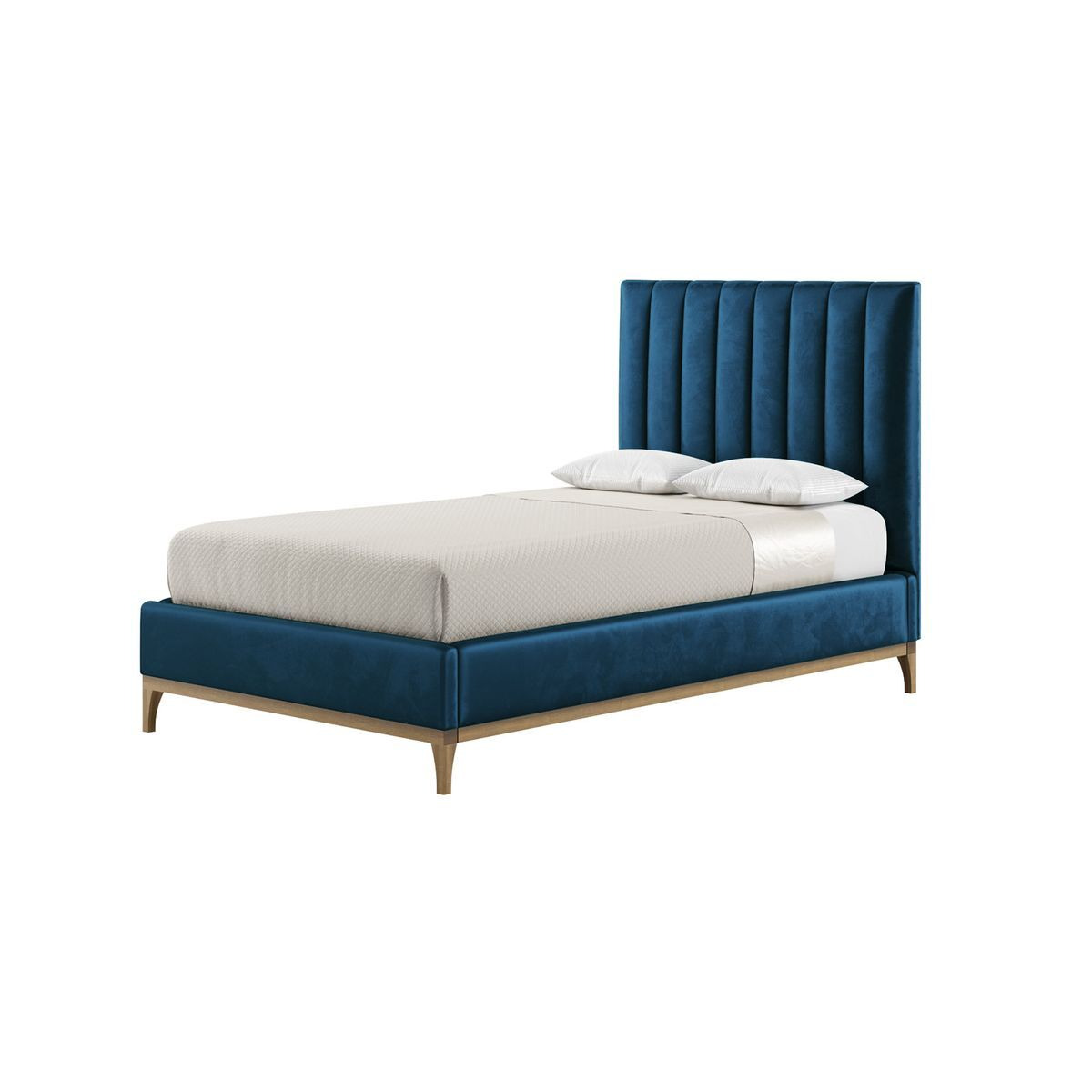 Reese 4ft Small Double Bed Frame with fluted vertical stitch headboard ...