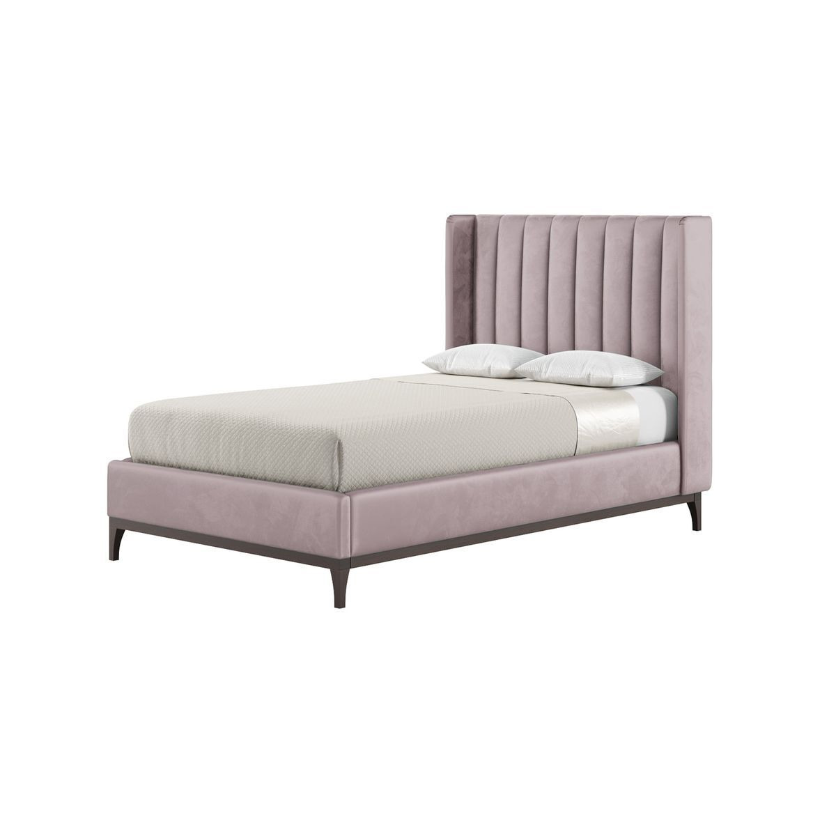 Reese 4ft Small Double Bed Frame with fluted vertical stitch wing ...