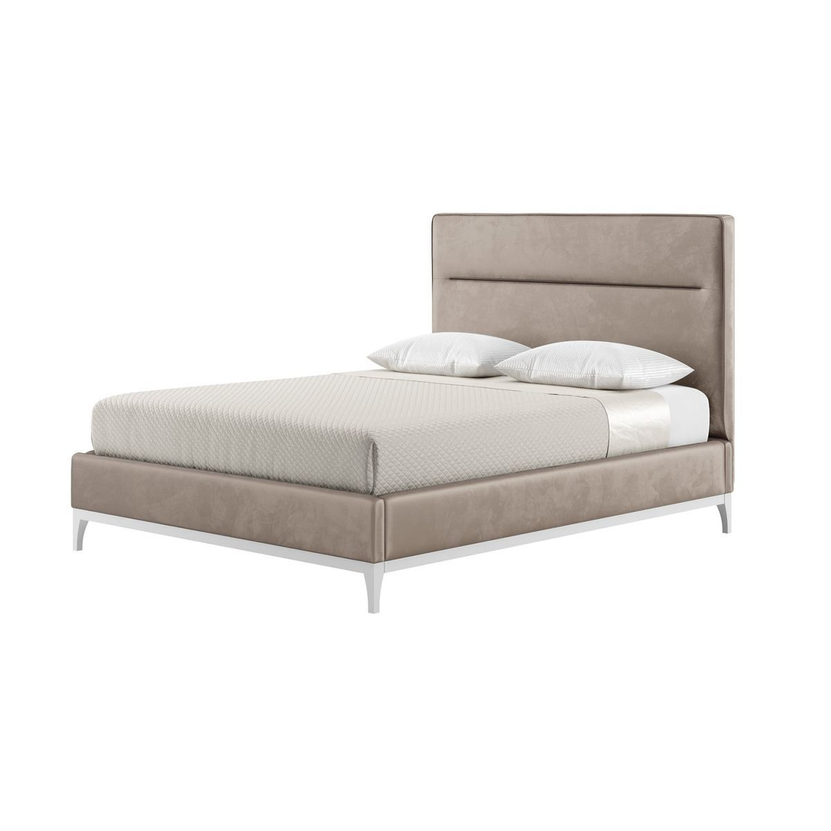 Gene 5ft King Size Bed Frame with modern horizontal stitch headboard ...