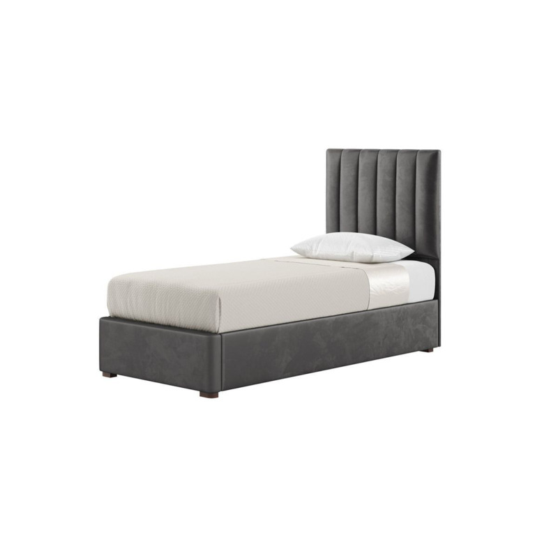 Naomi 3ft Single Bed Frame With Fluted Vertical Stitch Headboard ...
