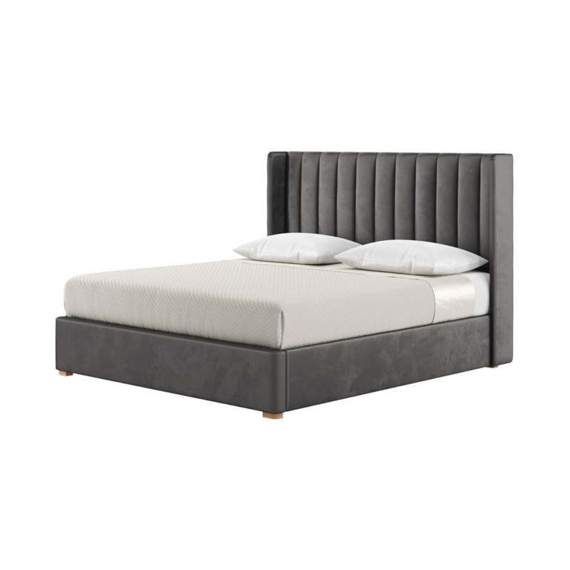 Naomi 6ft Super King Size Bed With Fluted Vertical Stitch Wing ...