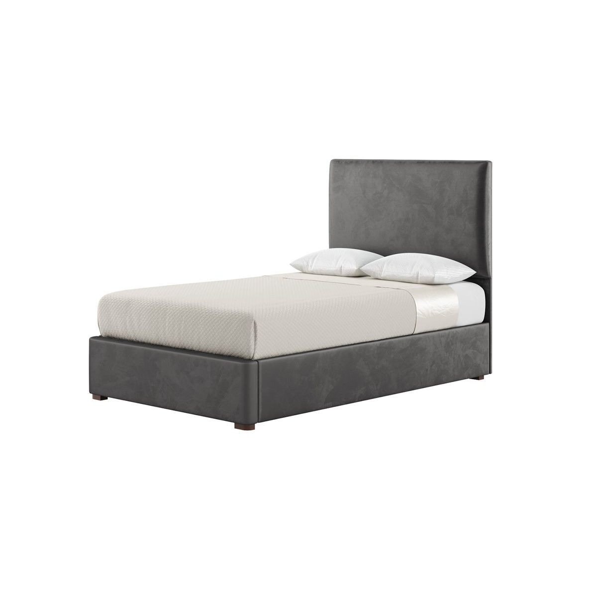 Darcy 4ft Small Double Bed Frame With Modern Smooth Headboard, graphite ...