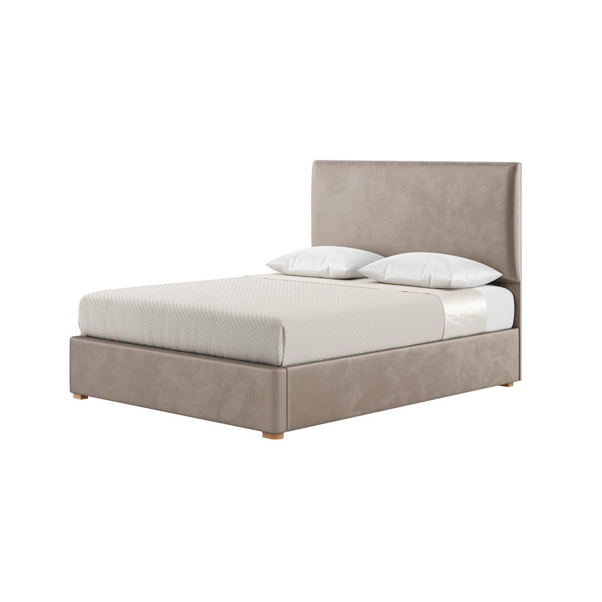 Darcy 5ft King Size Bed Frame With Modern Smooth Headboard, mink, Leg ...