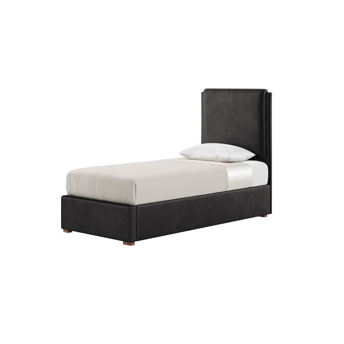 Felix 3ft Single Bed Frame With Contemporary Panel Headboard, black ...