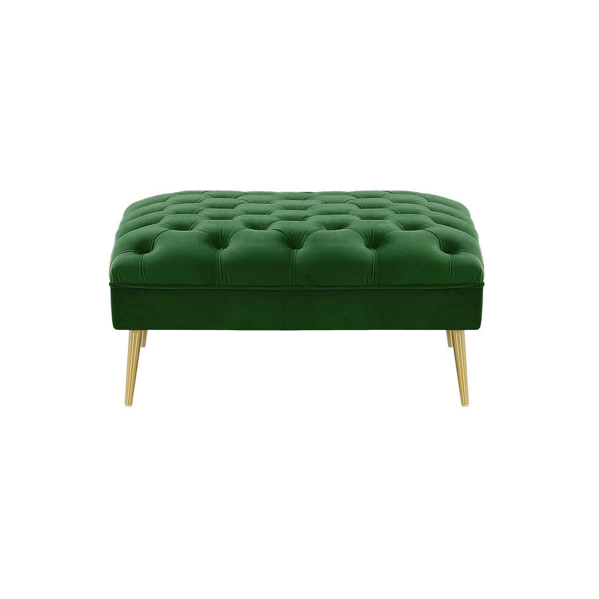 Chesterfield Modern Footstool, yellow, Leg colour: gold metal by SLF24 ...