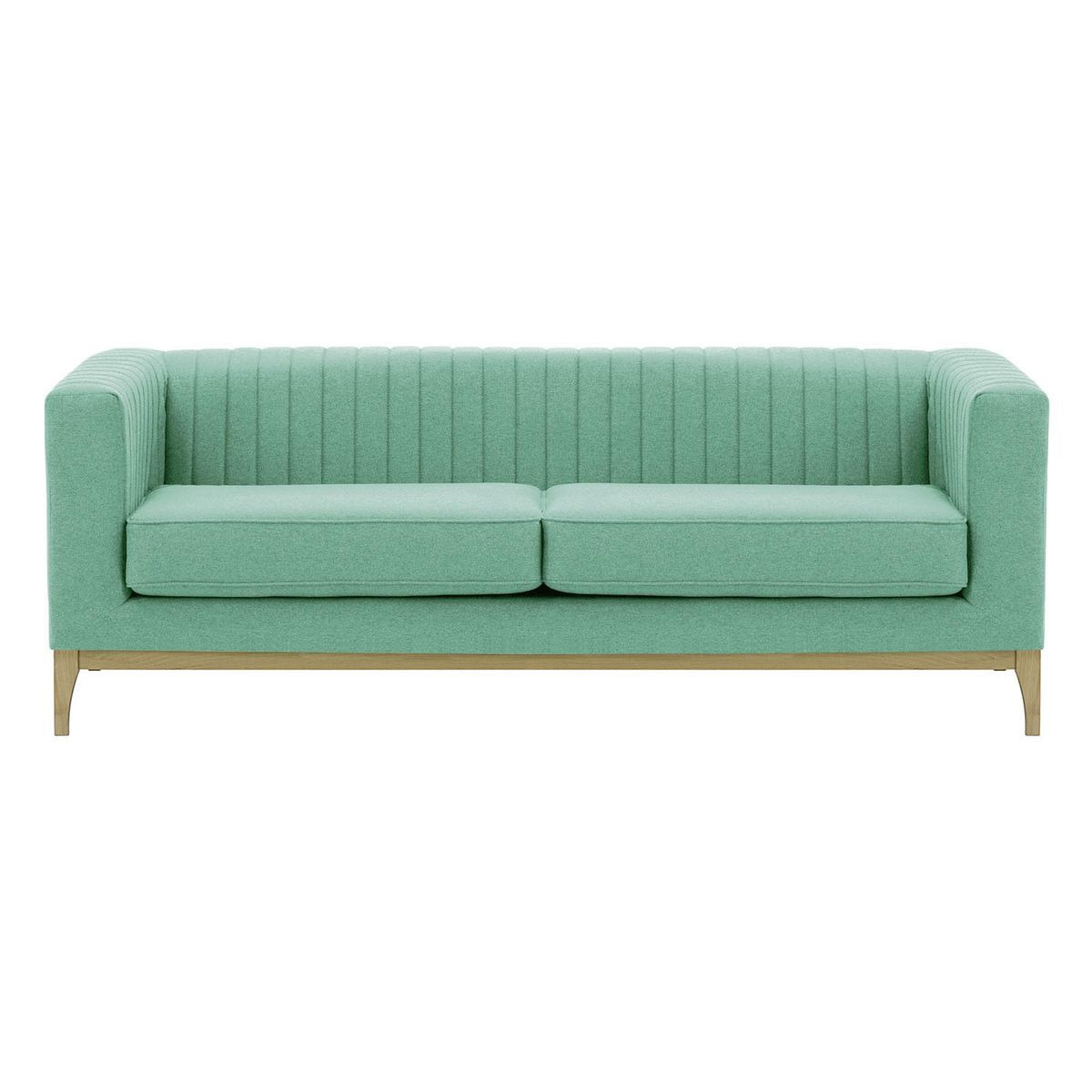 Slender Wood 3 Seater Sofa, light blue, Leg colour: wax black by SLF24 ...