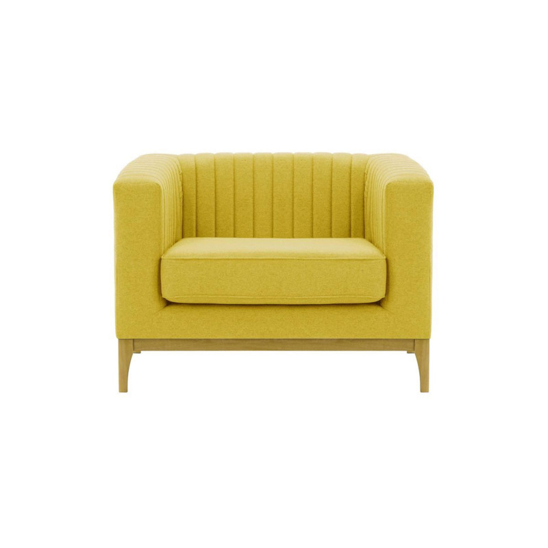 Slender Wood Armchair, yellow, Leg colour: like oak by SLF24 | ufurnish.com