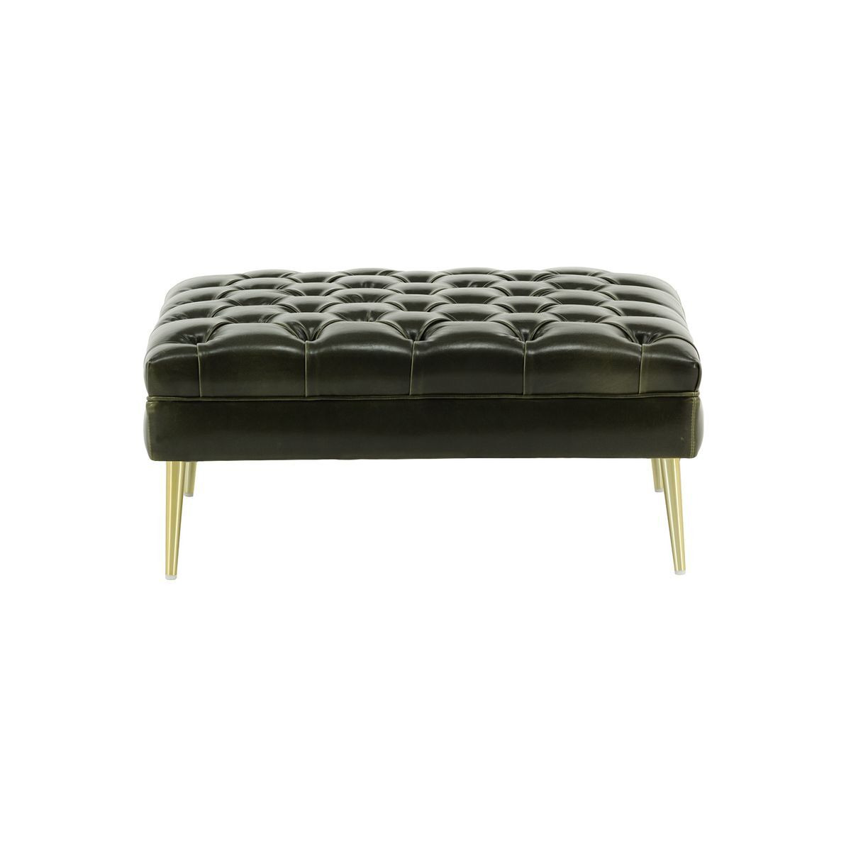 Chesterfield Modern Footstool in Vegan Leather, antracite, Leg colour ...