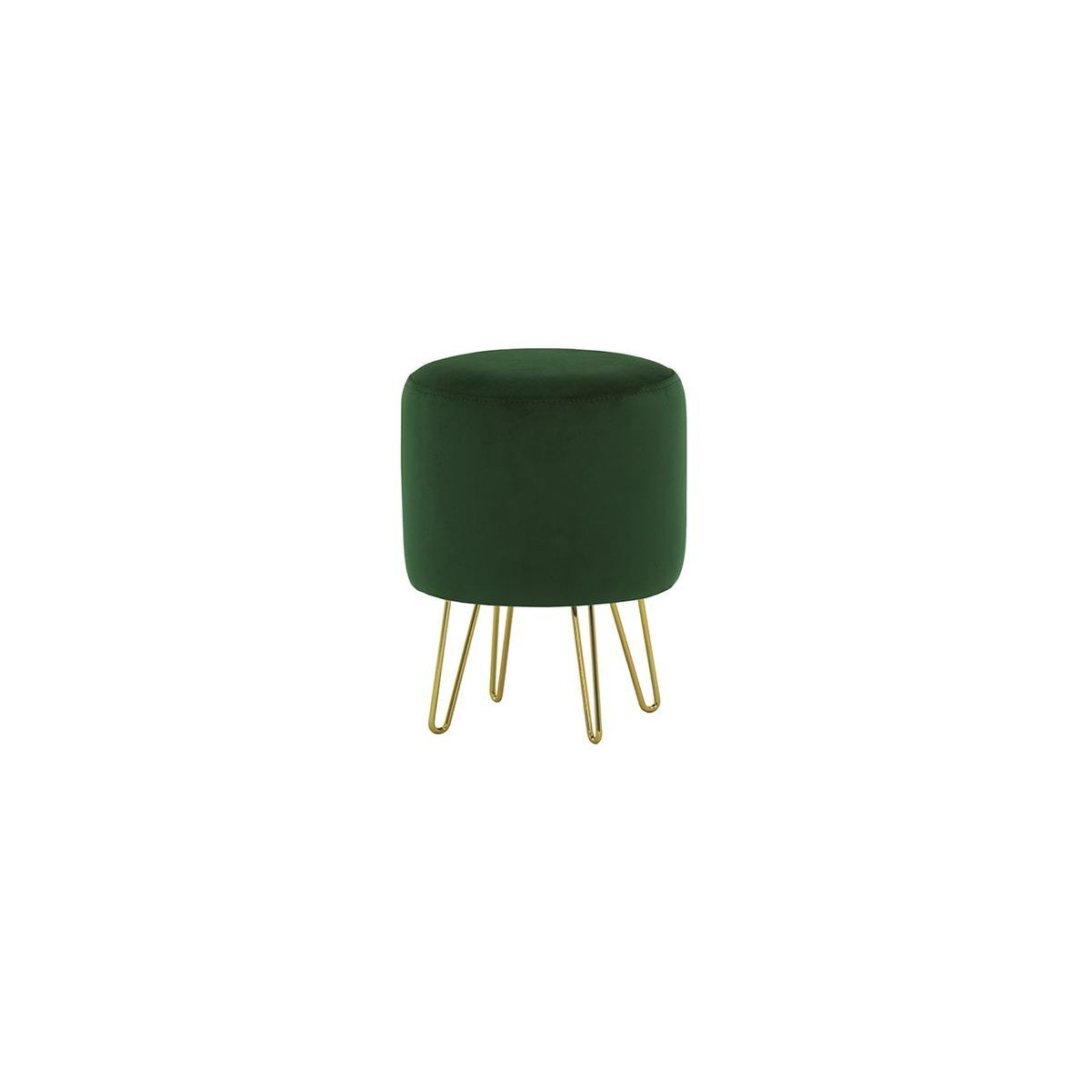 Flair Small Round Pouffe Metal Legs, cream by SLF24 | ufurnish.com