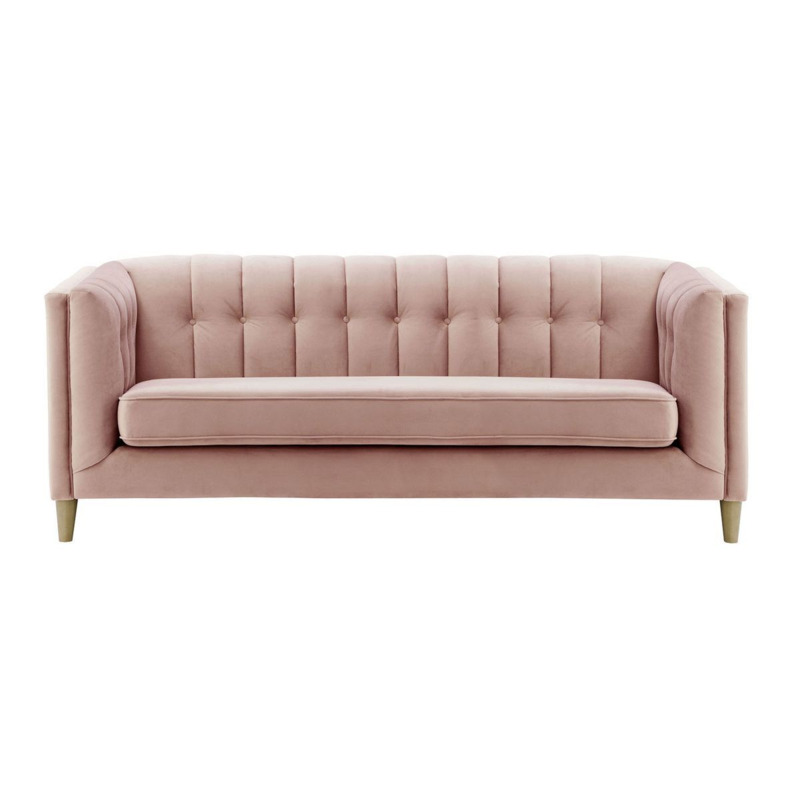 Sodre 3 Seater Sofa, lilac, Leg colour: wax black by SLF24 | ufurnish.com