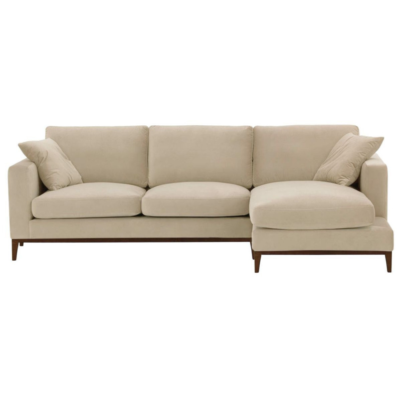 Covex Wood Right-Hand Corner Sofa, light beige, Leg colour: dark oak by ...
