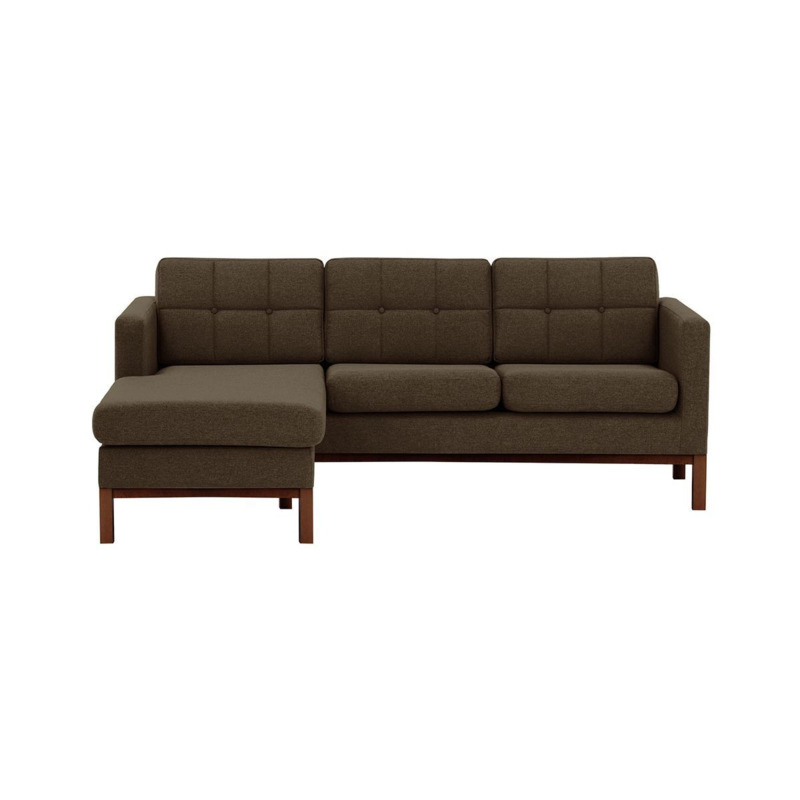 Normann Left Hand Corner Sofa, brown, Leg colour: dark oak by SLF24 ...