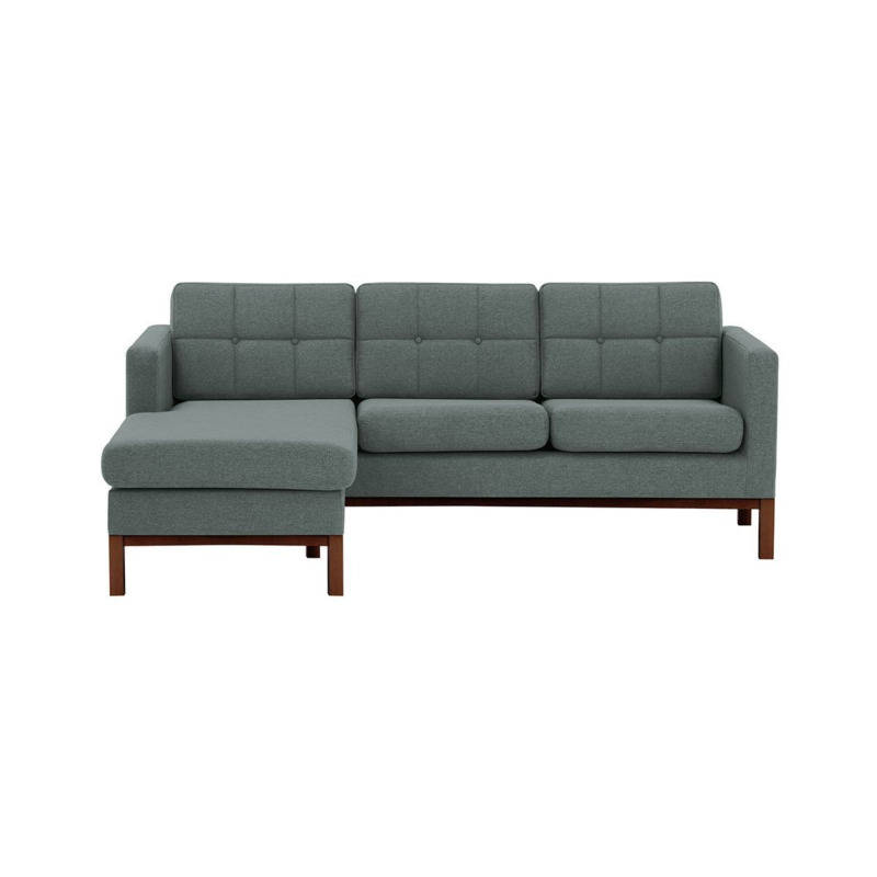 Normann Left Hand Corner Sofa, dark grey, Leg colour: dark oak by SLF24 ...