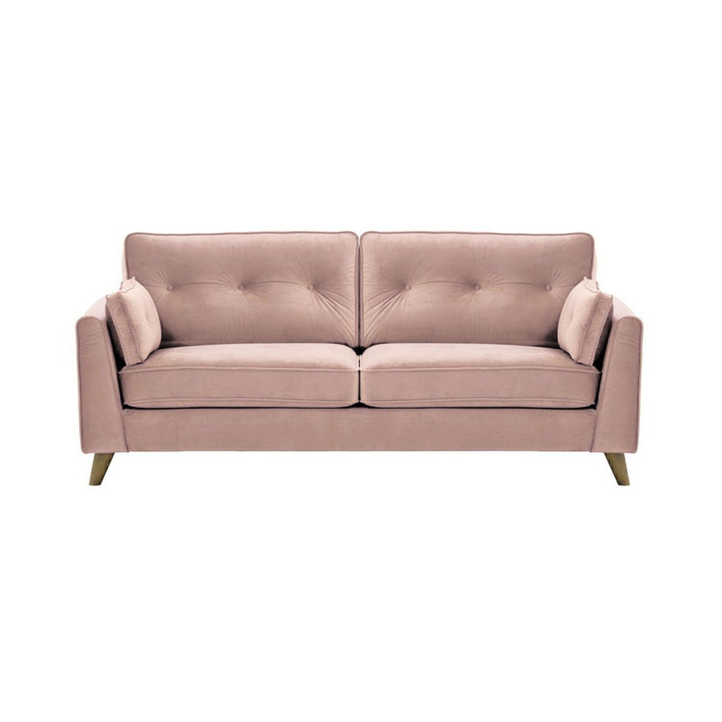 Magnus 3 Seater Sofa, lilac, Leg colour: wax black by SLF24 | ufurnish.com