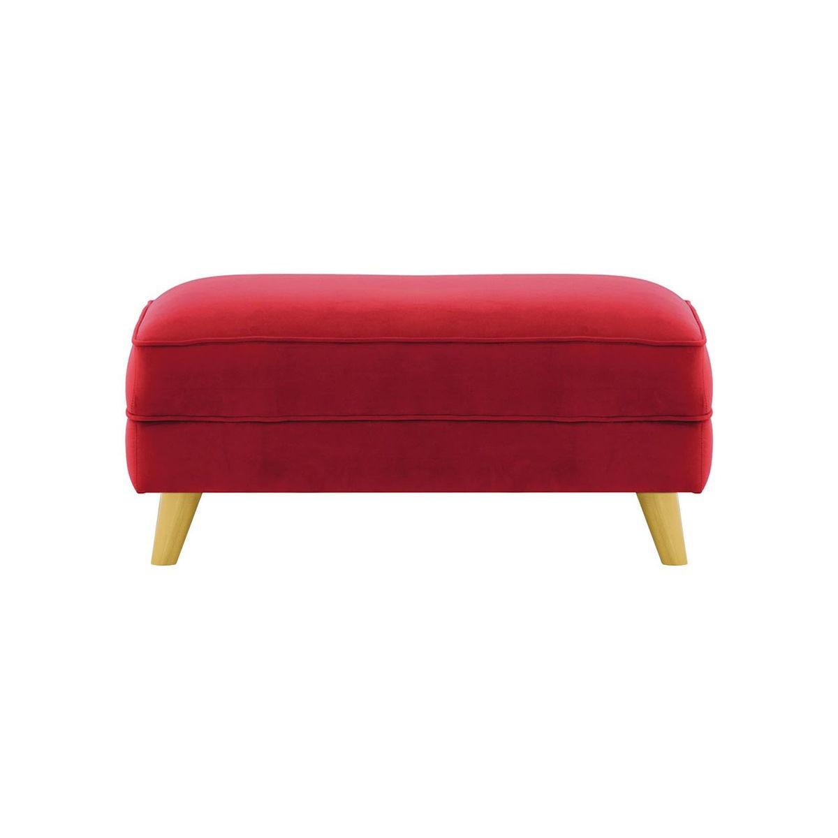 Magnus Footstool, dark red, Leg colour: like oak by SLF24 | ufurnish.com