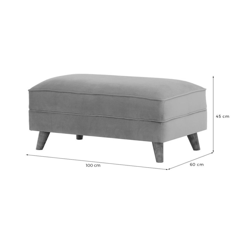 Magnus Footstool, dark grey, Leg colour: like oak by SLF24 | ufurnish.com
