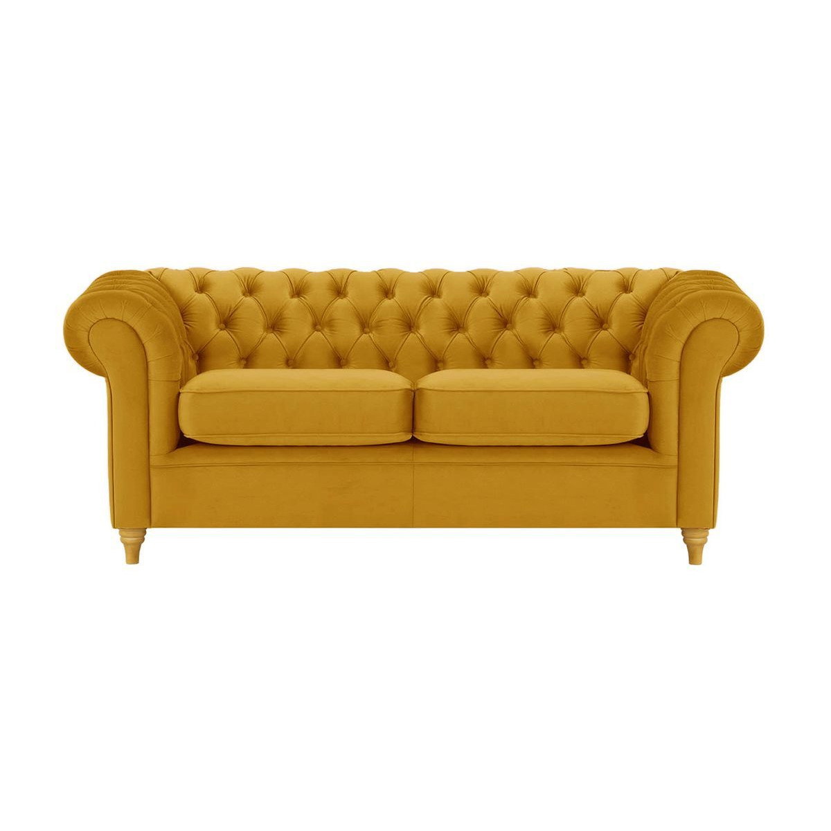 Chesterfield 3 Seater Sofa, mustard, Leg colour: like oak by SLF24 ...