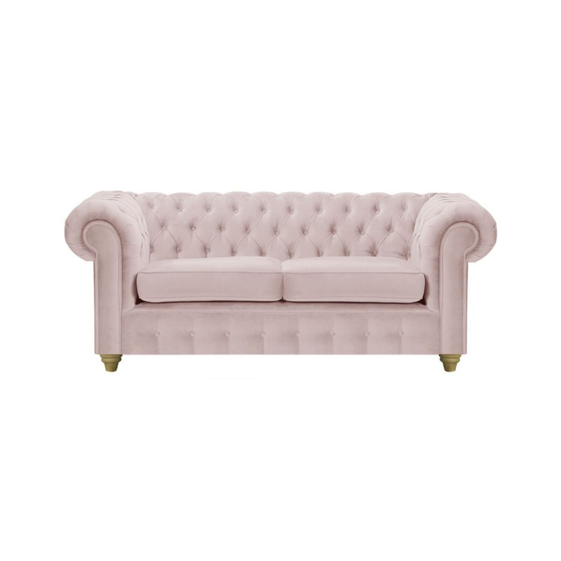Chesterfield Max 2 Seater Sofa, lilac, Leg colour: wax black by SLF24 ...