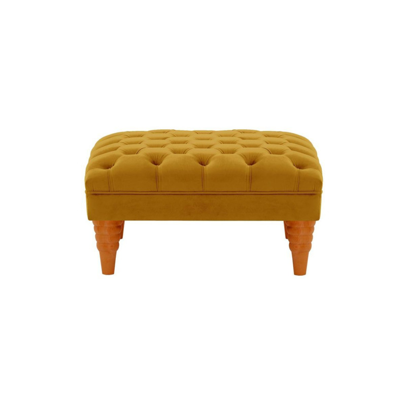 Chester Max Footstool, mustard, Leg colour: aveo by SLF24 | ufurnish.com