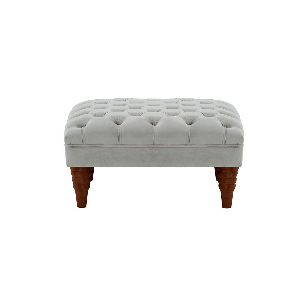 Chester Max Footstool, silver, Leg colour: dark oak by SLF24 | ufurnish.com
