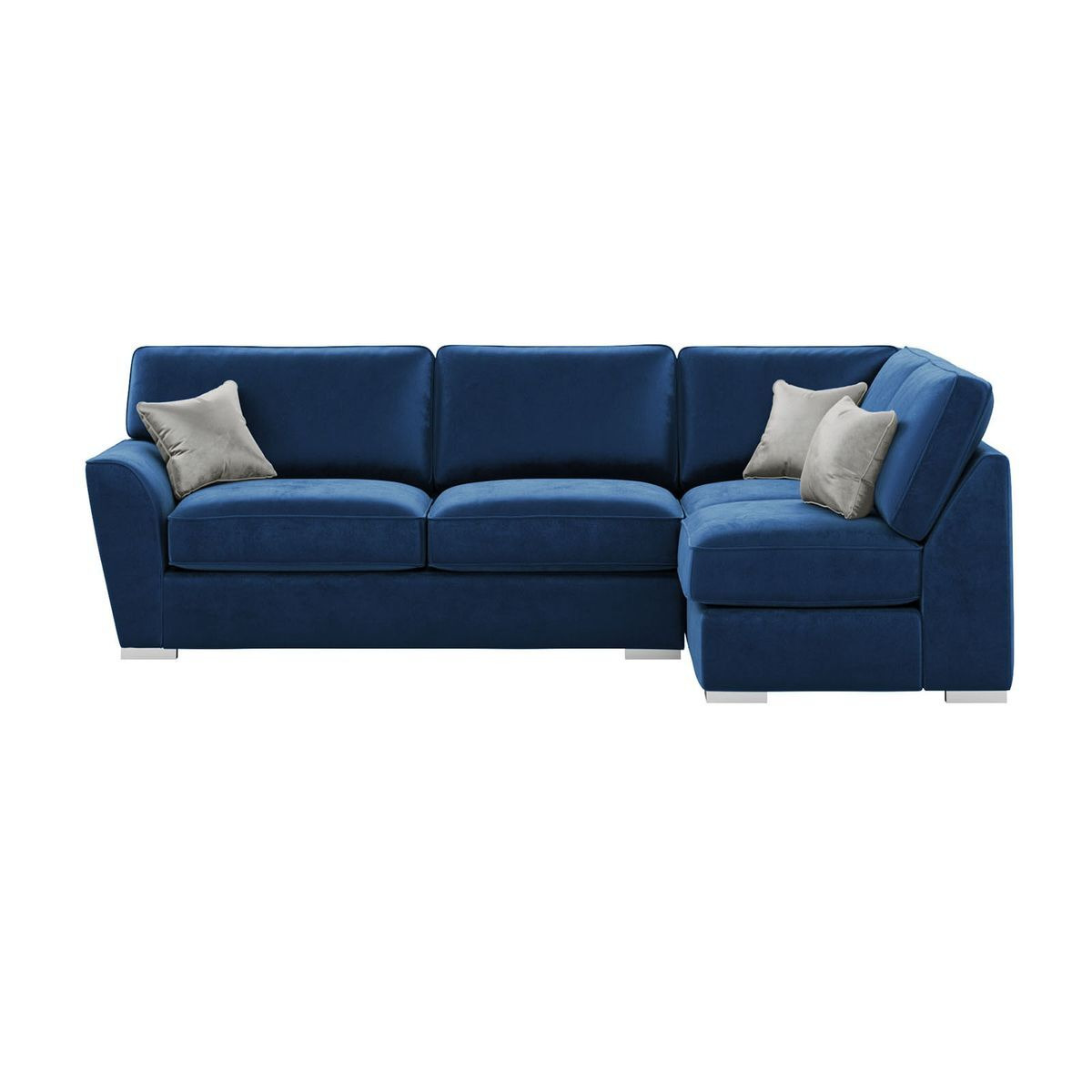 Majestic New Right Hand Corner Sofa with Fitted Back Cushions, blue ...