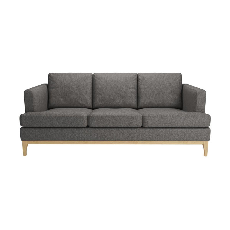 Scarlett Eco 3 Seater Sofa, Dark grey, Leg colour: like oak by SLF24 ...